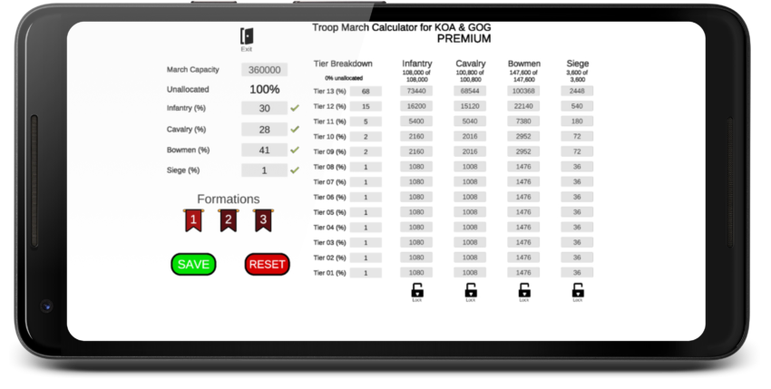 Troop March Formation Calculator for KOA – AngelofDev.com
